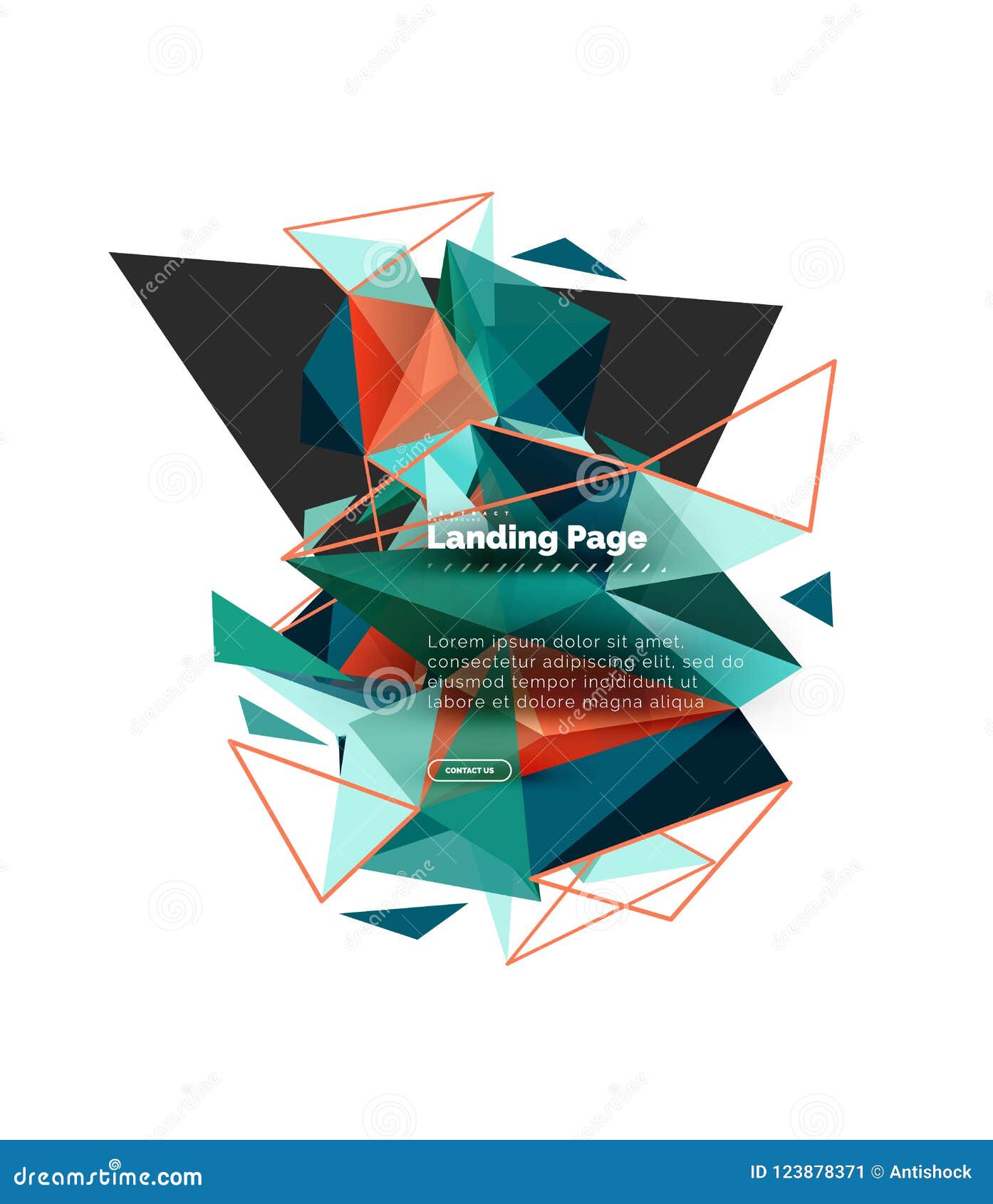 Triangular Design Abstract Background, Landing Page. Low Poly Style ...