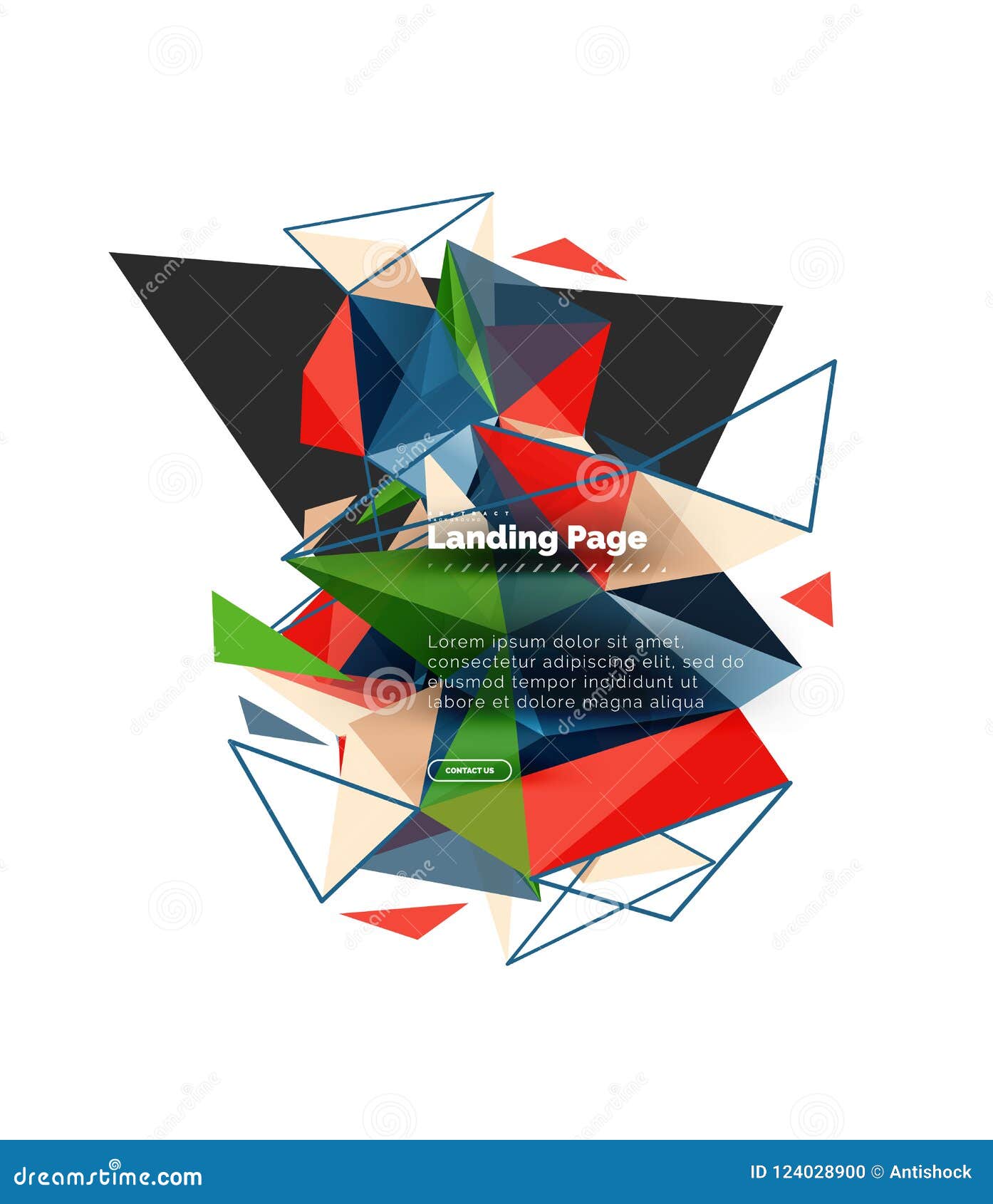 Triangular Design Abstract Background, Landing Page. Low Poly Style ...