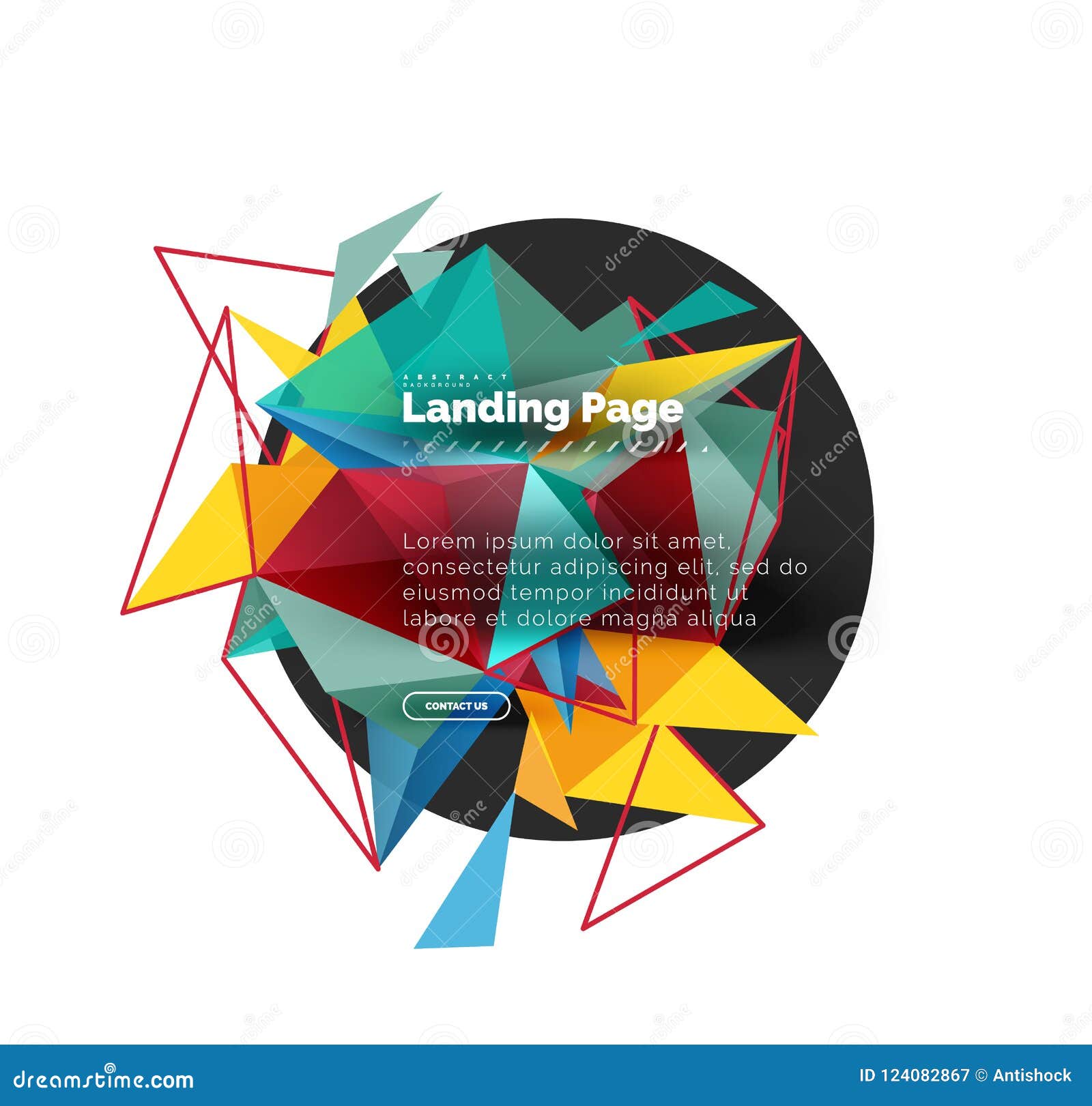 Triangular Design Abstract Background, Landing Page. Low Poly Style ...