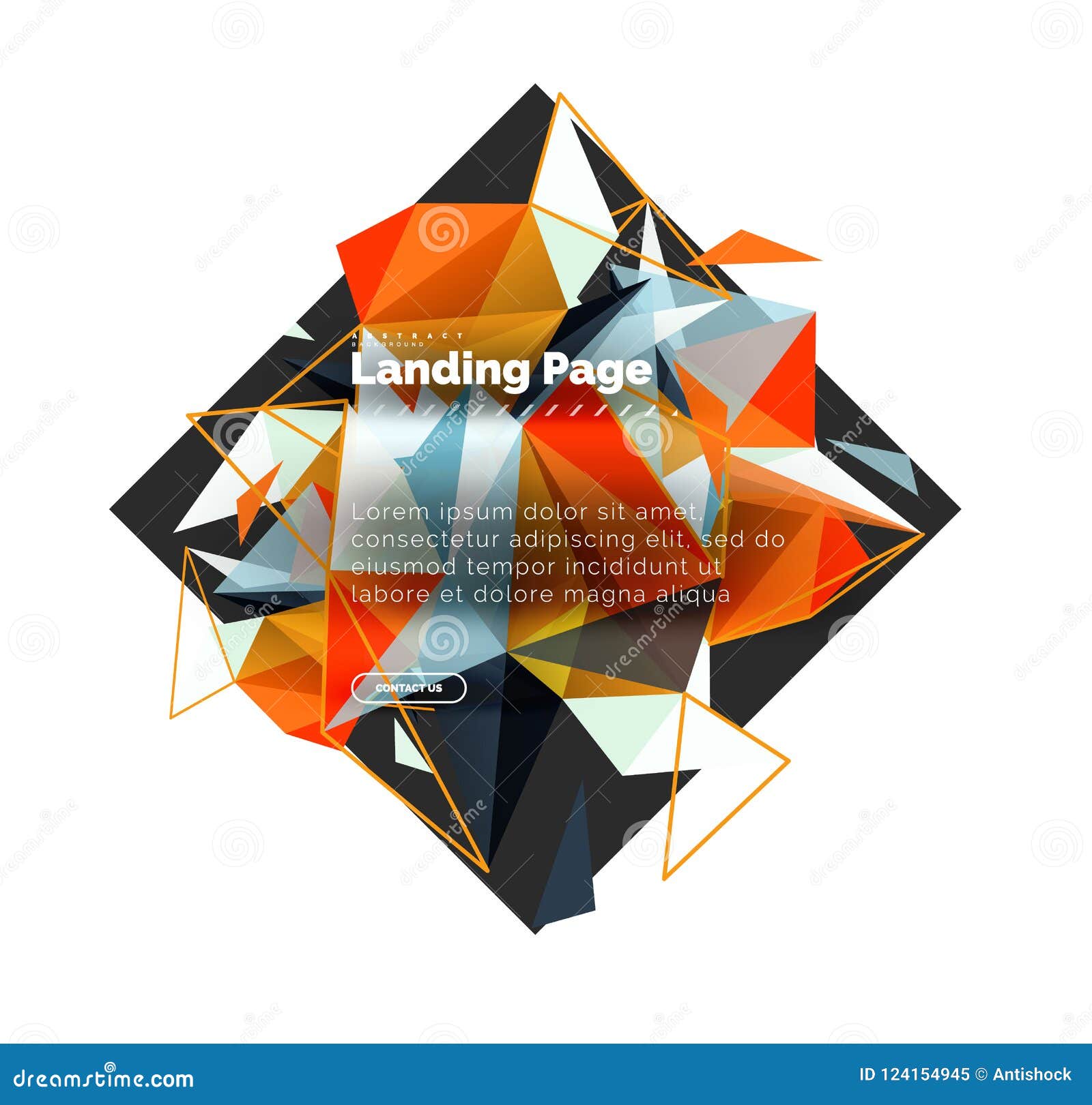 Triangular Design Abstract Background, Landing Page. Low Poly Style ...