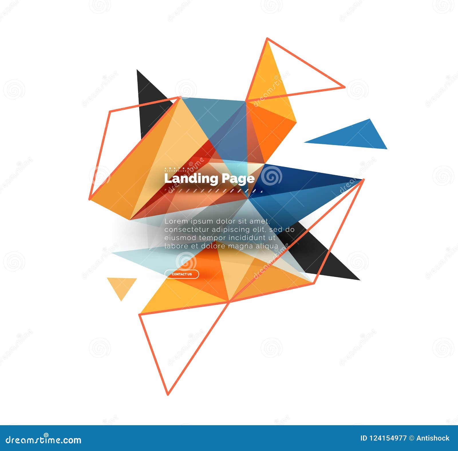 Triangular Design Abstract Background, Landing Page. Low Poly Style ...