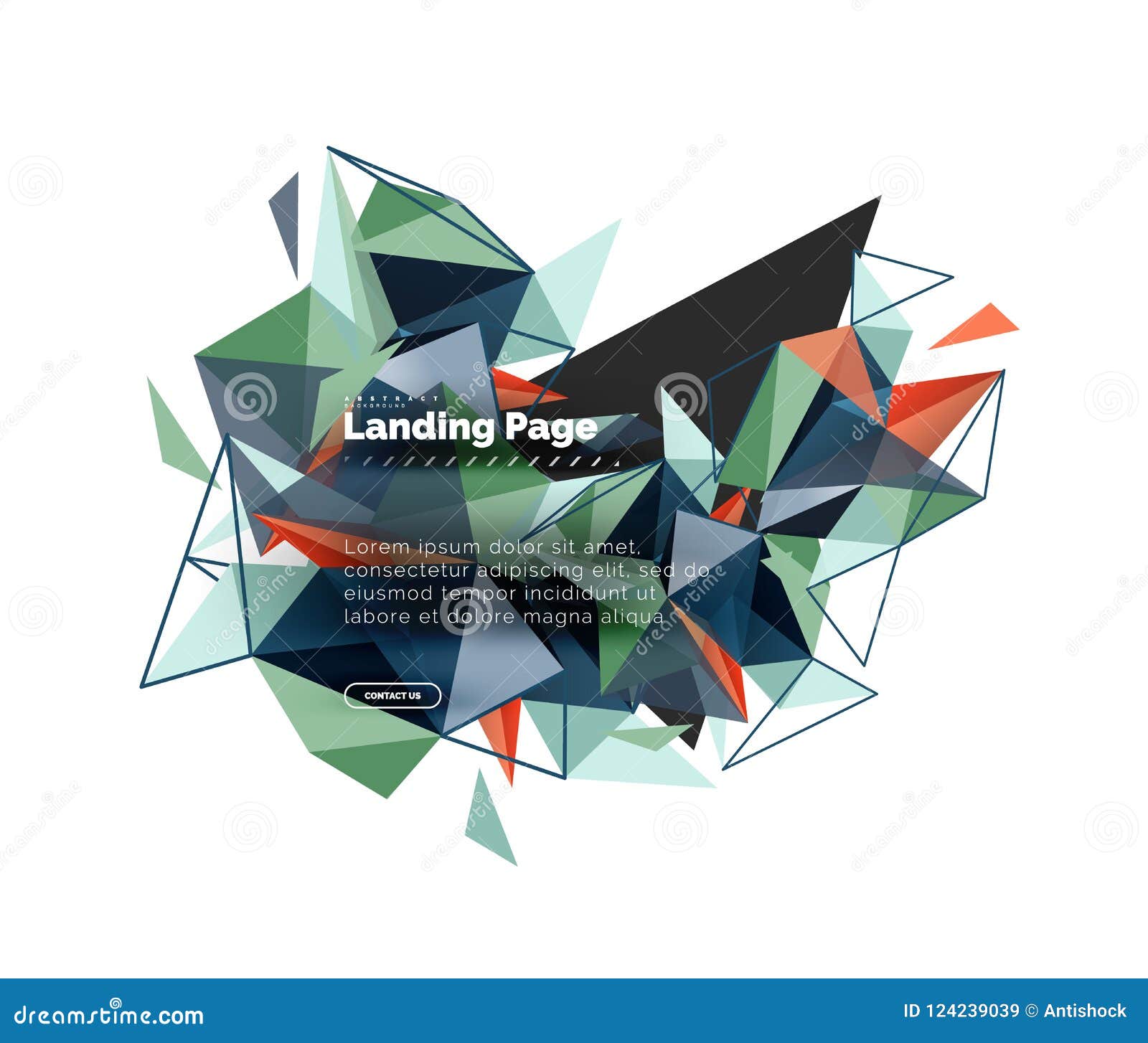 Triangular Design Abstract Background, Landing Page. Low Poly Style ...
