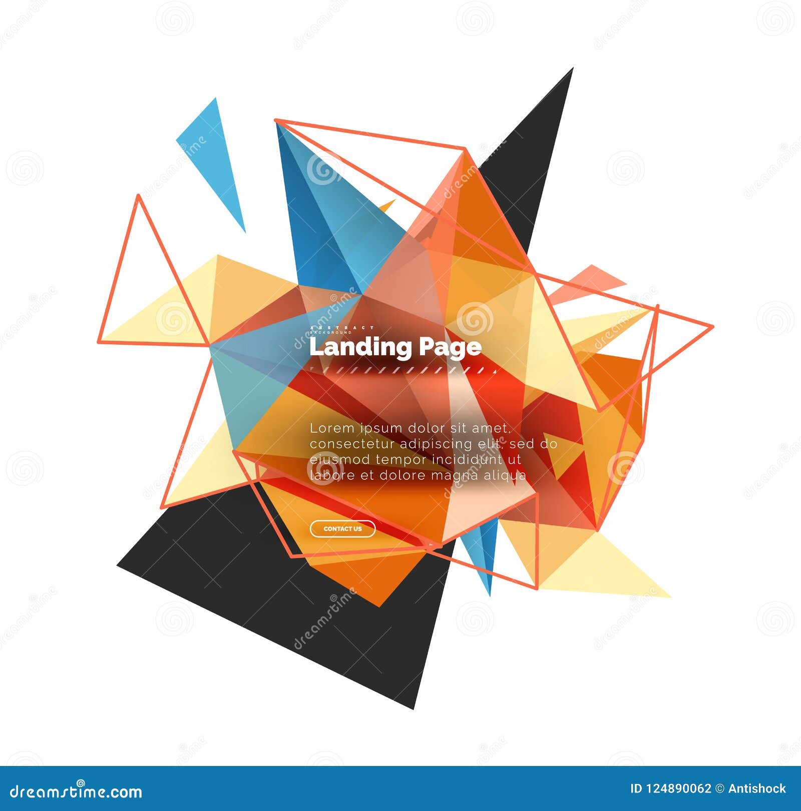 Triangular Design Abstract Background, Landing Page. Low Poly Style ...