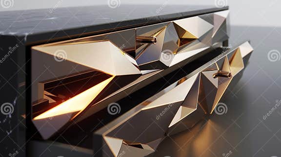 Triangular Drawer Pulls with a Hypnotizing Kaleidoscopic Design Stock ...