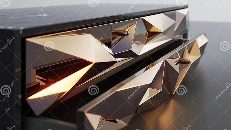 Triangular Drawer Pulls with a Hypnotizing Kaleidoscopic Design Stock ...