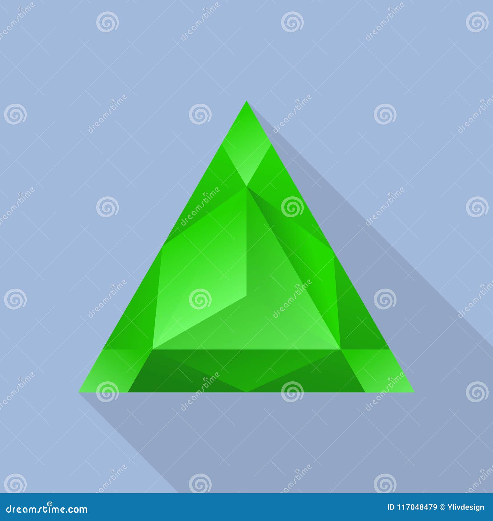 Triangular Emerald Icon, Flat Style Stock Vector - Illustration of background, geometric: 117048479