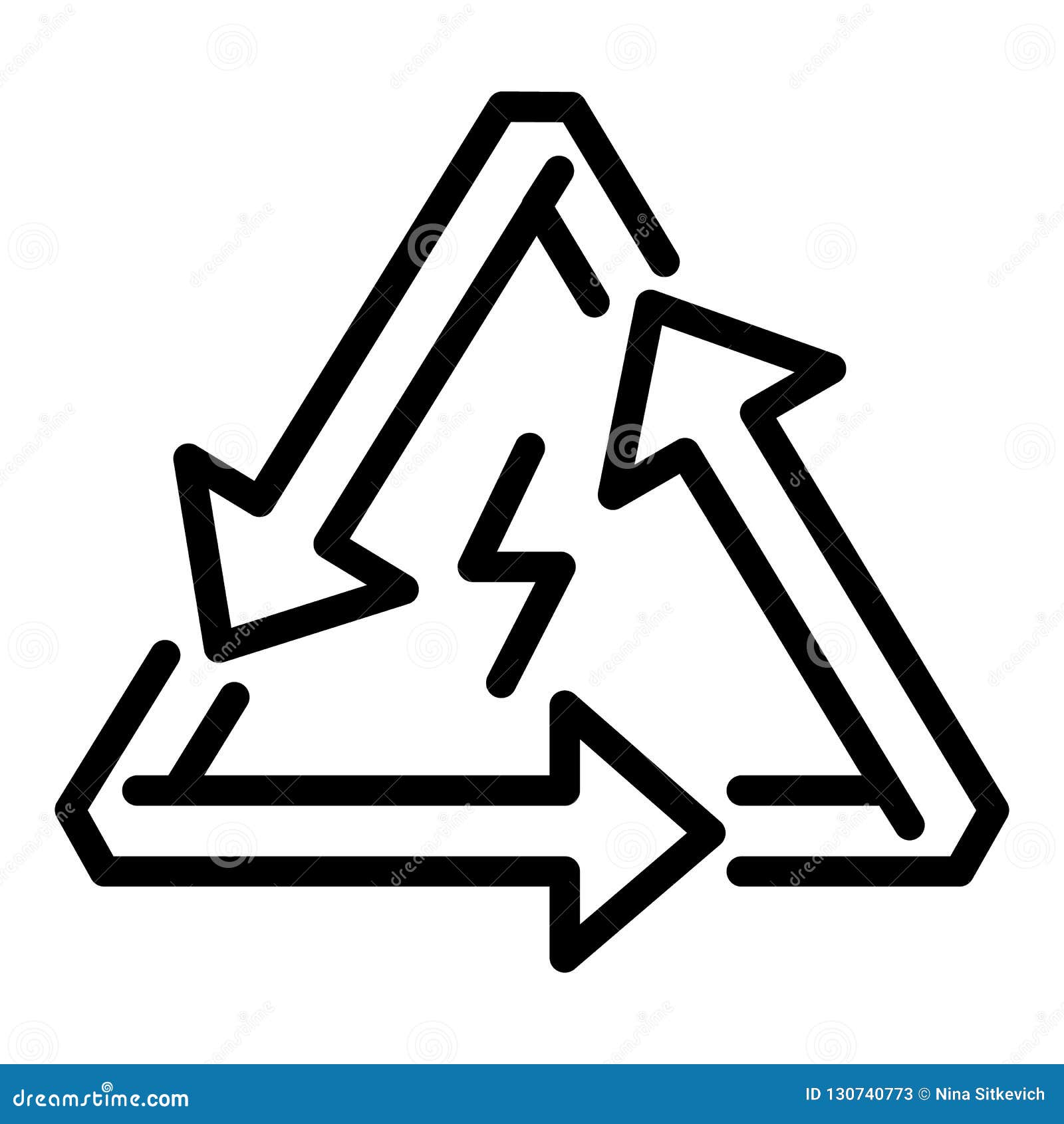 Triangular Energy Arrow Icon, Outline Style Stock Vector - Illustration ... Triangular Energy Arrow Icon, Outline Style Stock Vector - Illustration ...