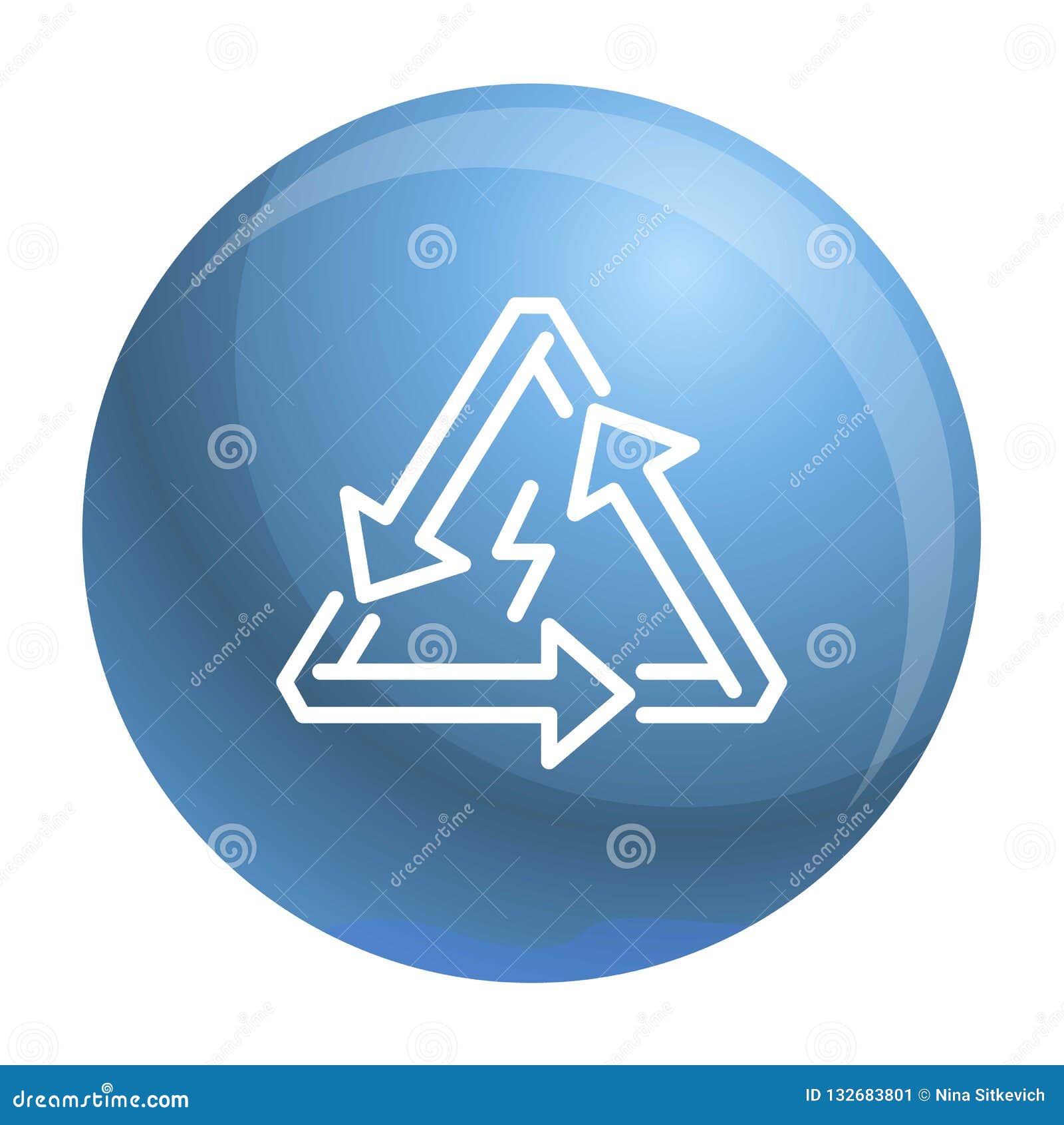 Triangular Energy Arrow Icon, Outline Style Stock Vector - Illustration ...