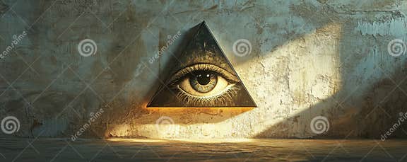 Triangular Eye Artwork on Textured Wall, Mystical and Surreal Concept ...