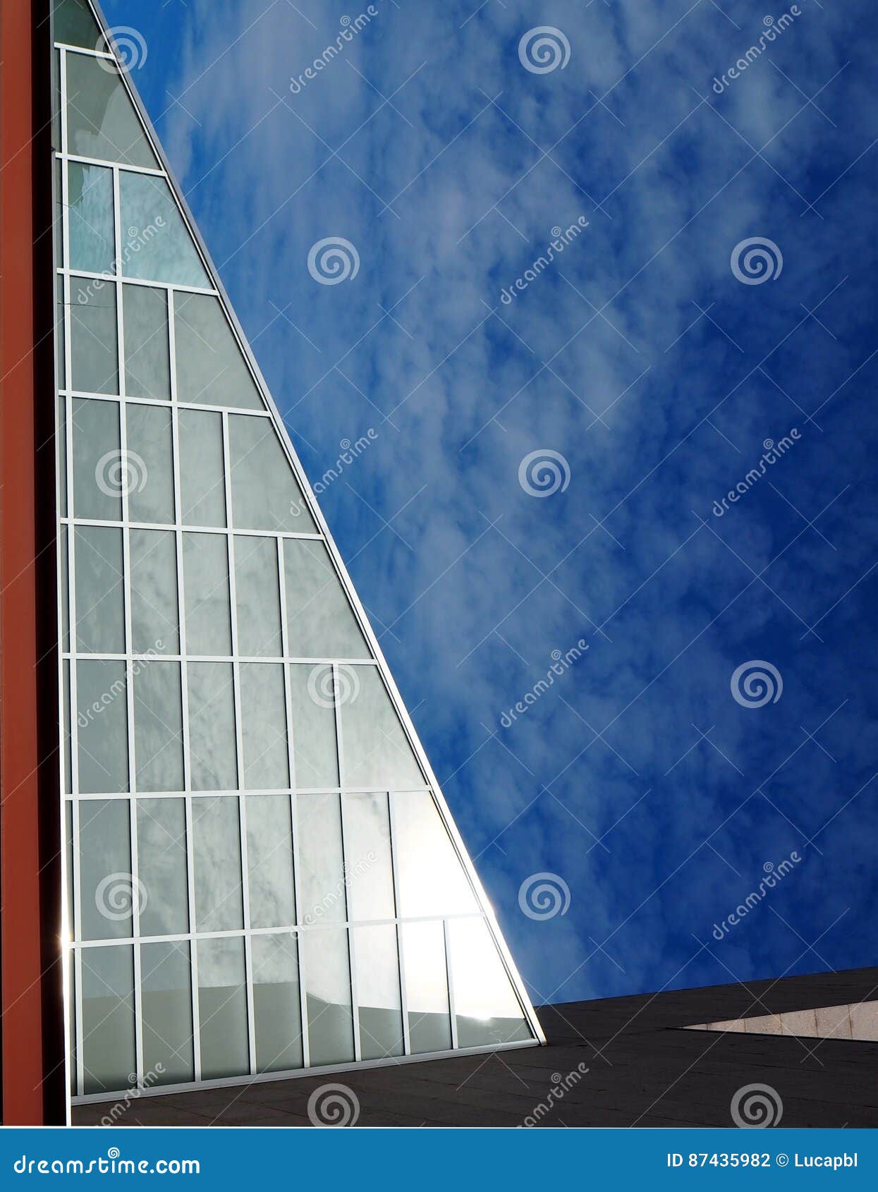 Triangular Facade of a Modern Building Stock Photo - Image of white ...