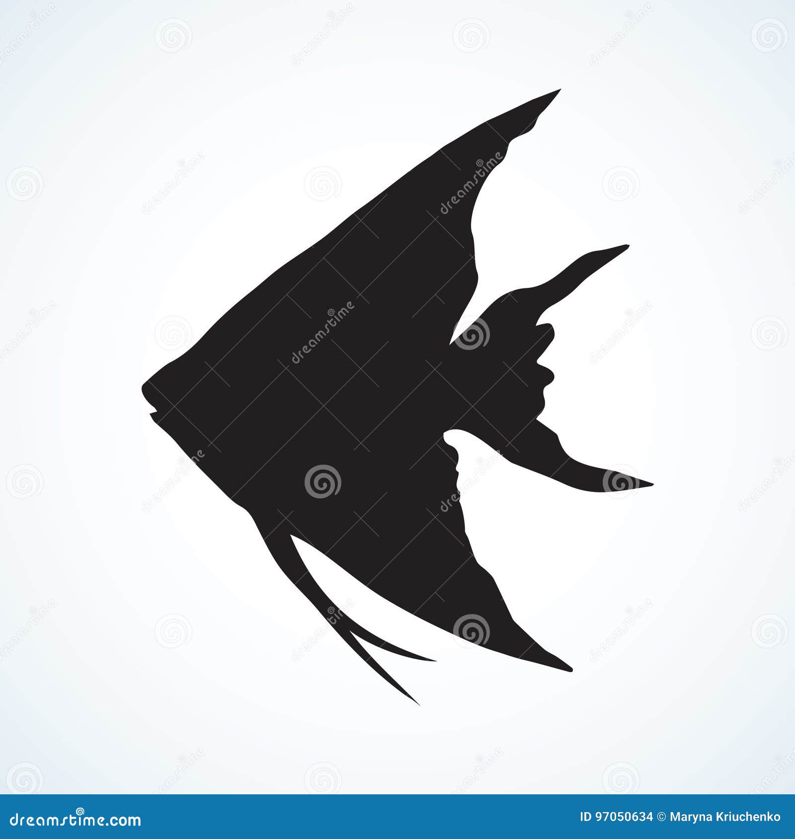 Triangular Fish. Vector Drawing Stock Vector - Illustration of icon ...