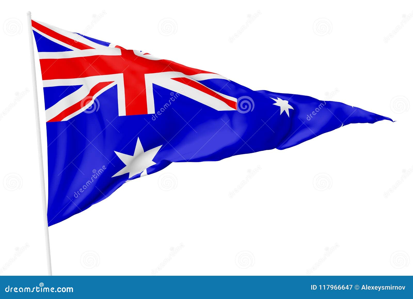 Triangular Flag of Australia Isolated Stock Illustration - Illustration ...