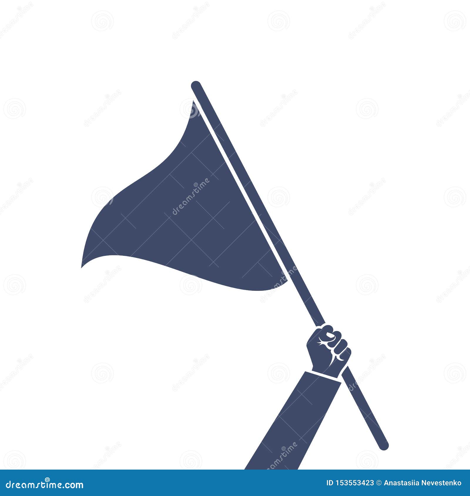 Triangular Flag Holding in Hand Man Stock Vector - Illustration of ...