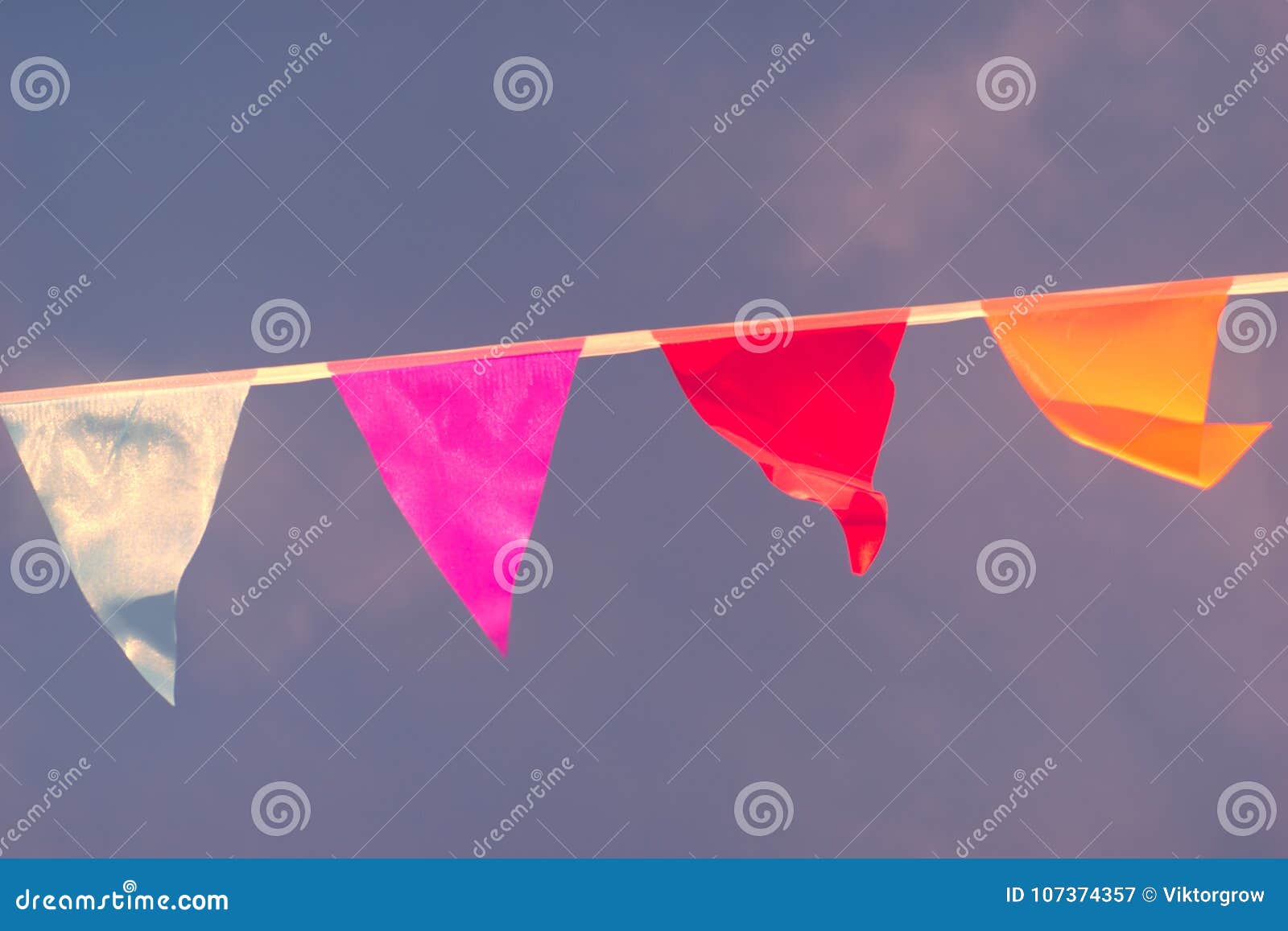 Triangular Flags of Different Colors Stock Image - Image of fair ...