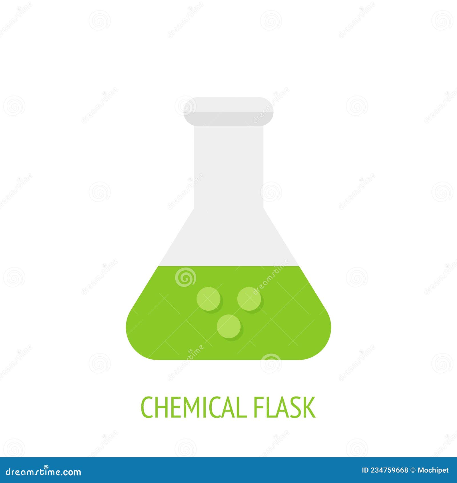 Triangular Flask with Acid for Chemical Laboratory. Stock Vector ...
