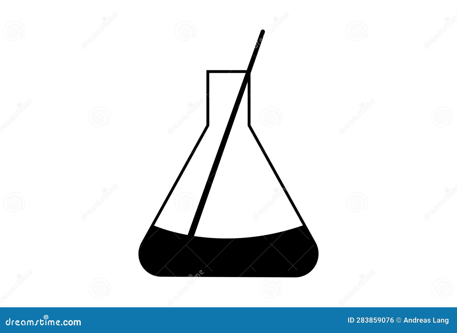 Triangular Flask Flat Outline Icon Science Symbol Art Sign Artwork ...