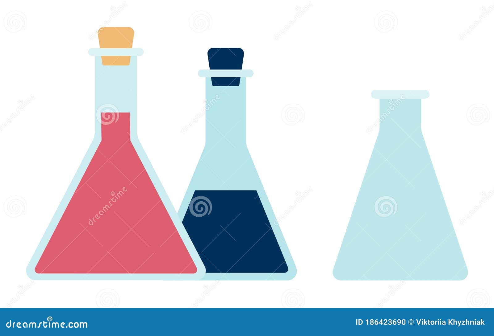 Triangular Flasks with Liquids Vector Icon Flat Isolated Stock Vector ...