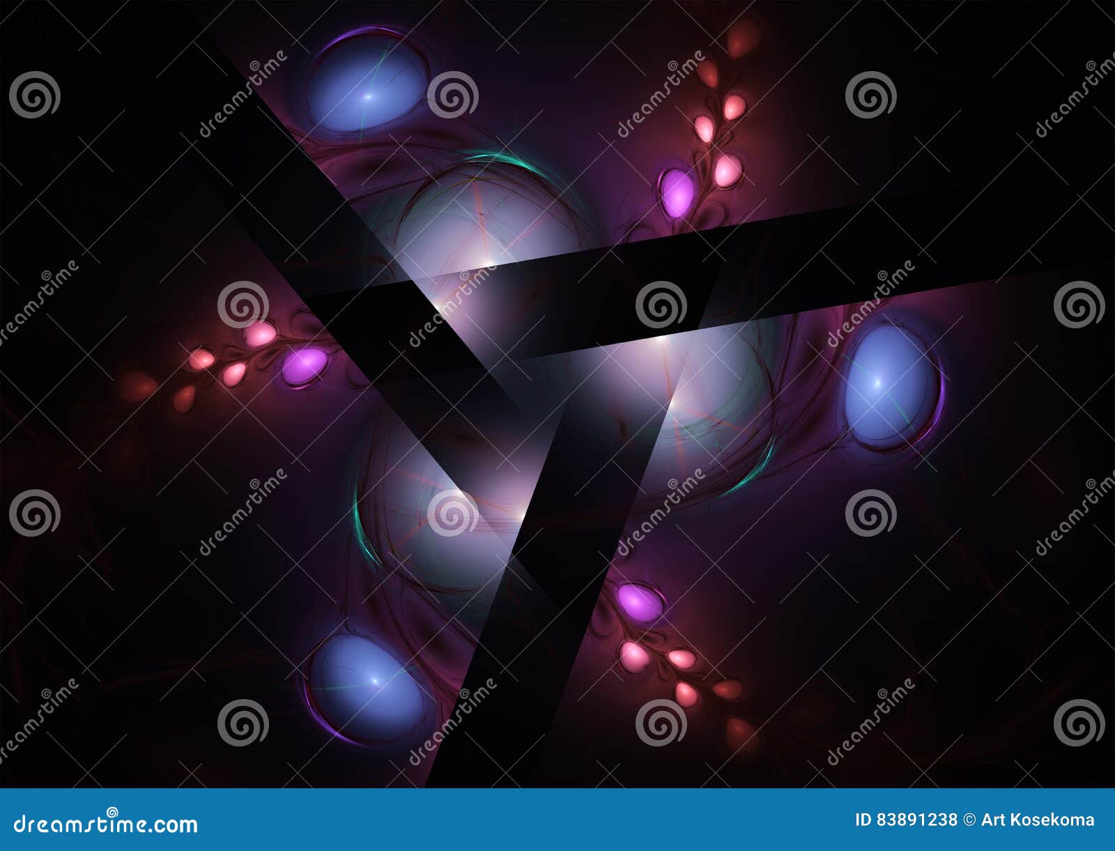 The Triangular Flower Spaceway - Abstract Colorful Shape 3D ...