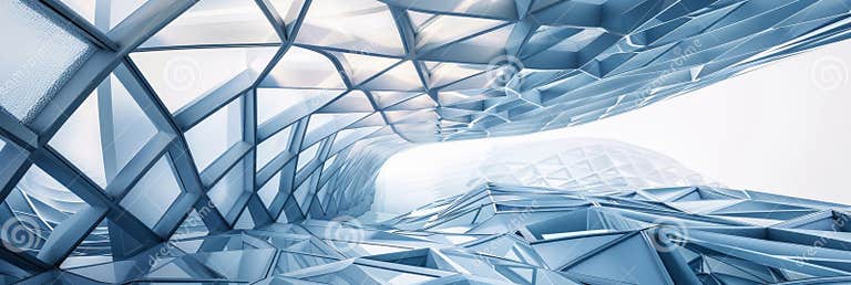 Triangular Forms in Cool Tones Intersect and Overlap Creating a ...