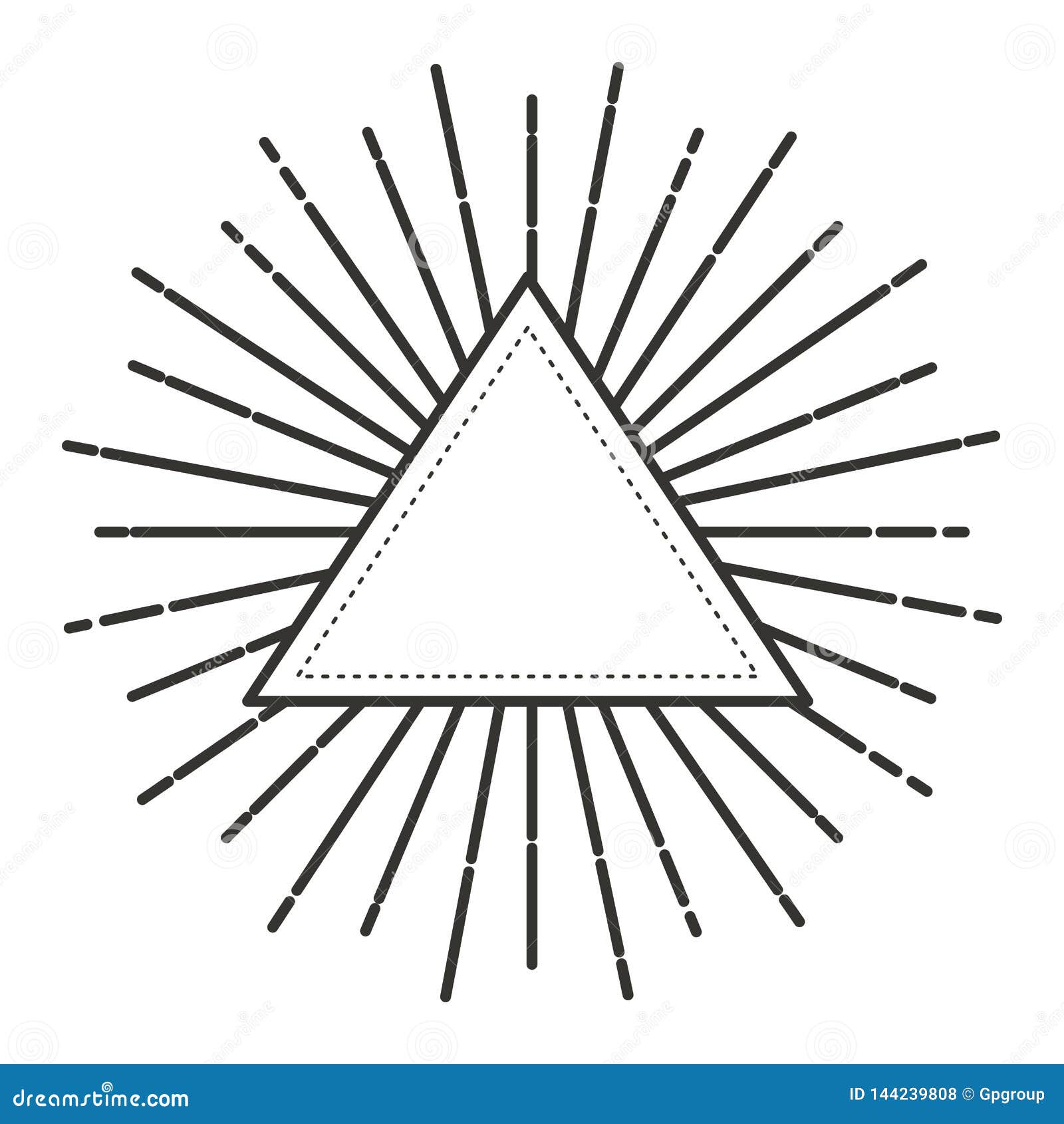 Triangular Frame with Burst Stock Illustration - Illustration of design ...