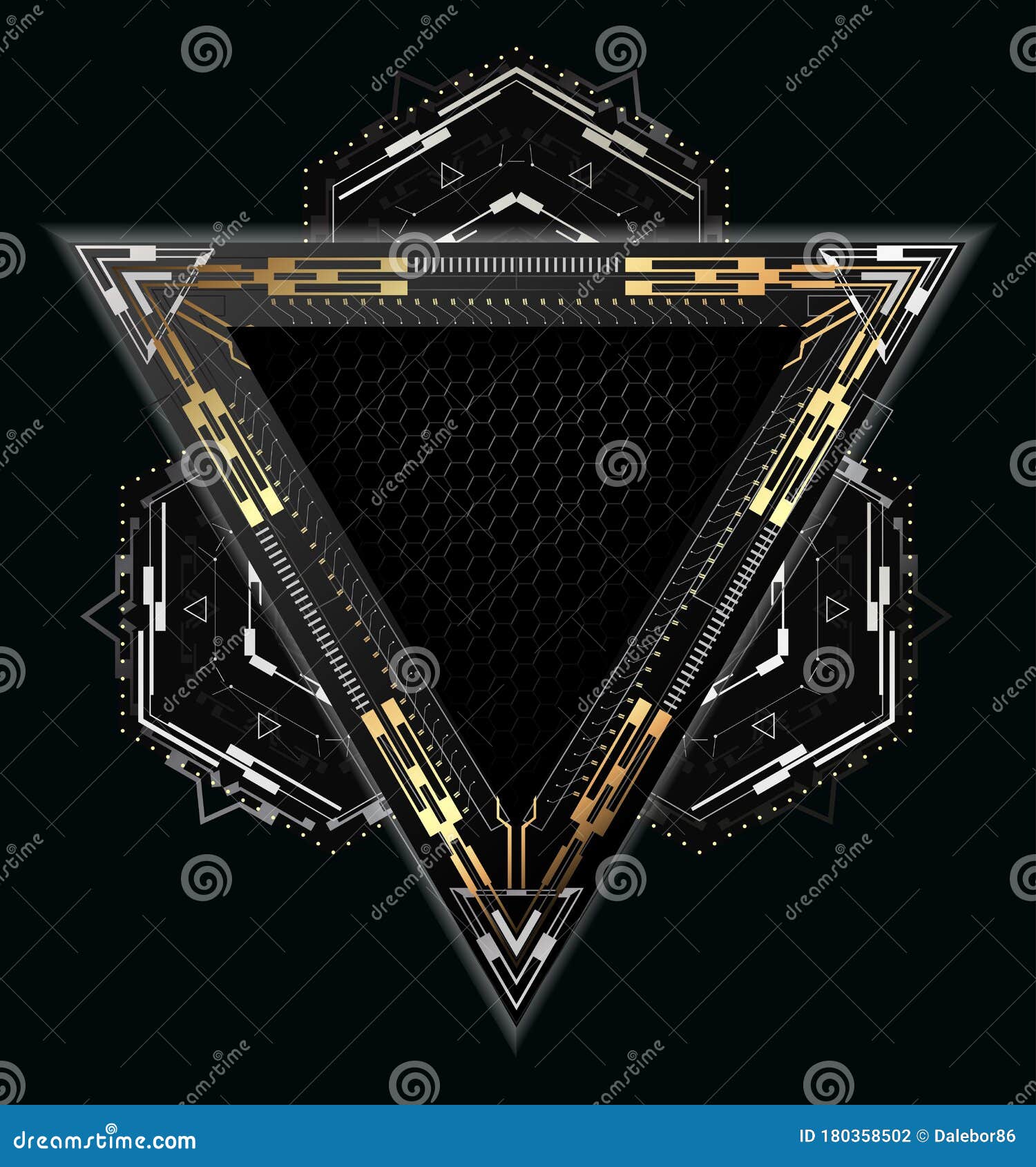 Triangular Frame with Metallic Elements Stock Vector - Illustration of ...