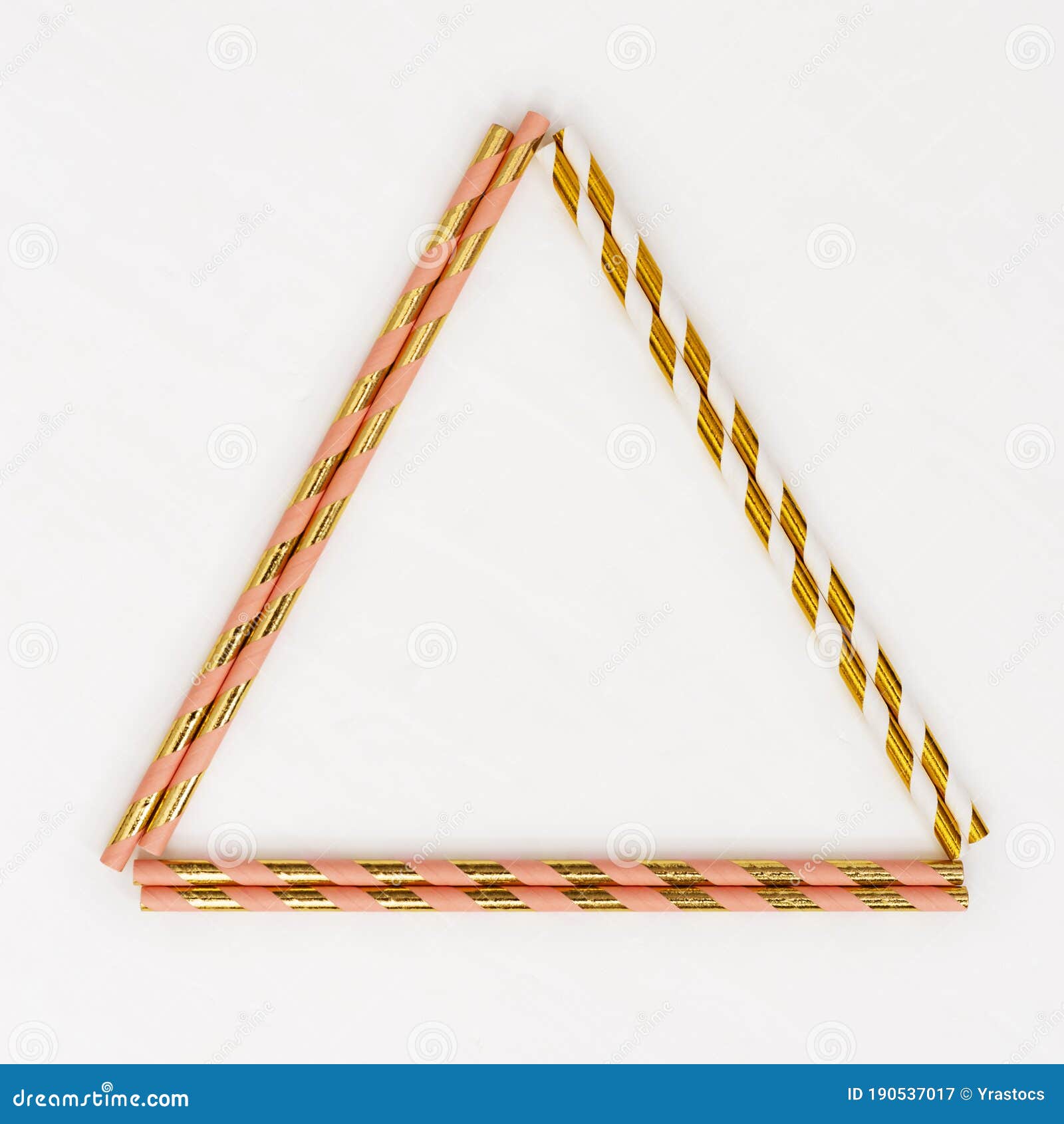 Triangular Frame from Paper Straws for Cocktail Stock Image - Image of ...
