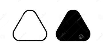 Triangular Frame and Shape with Rounded Corners. Outline and Silhouette ...