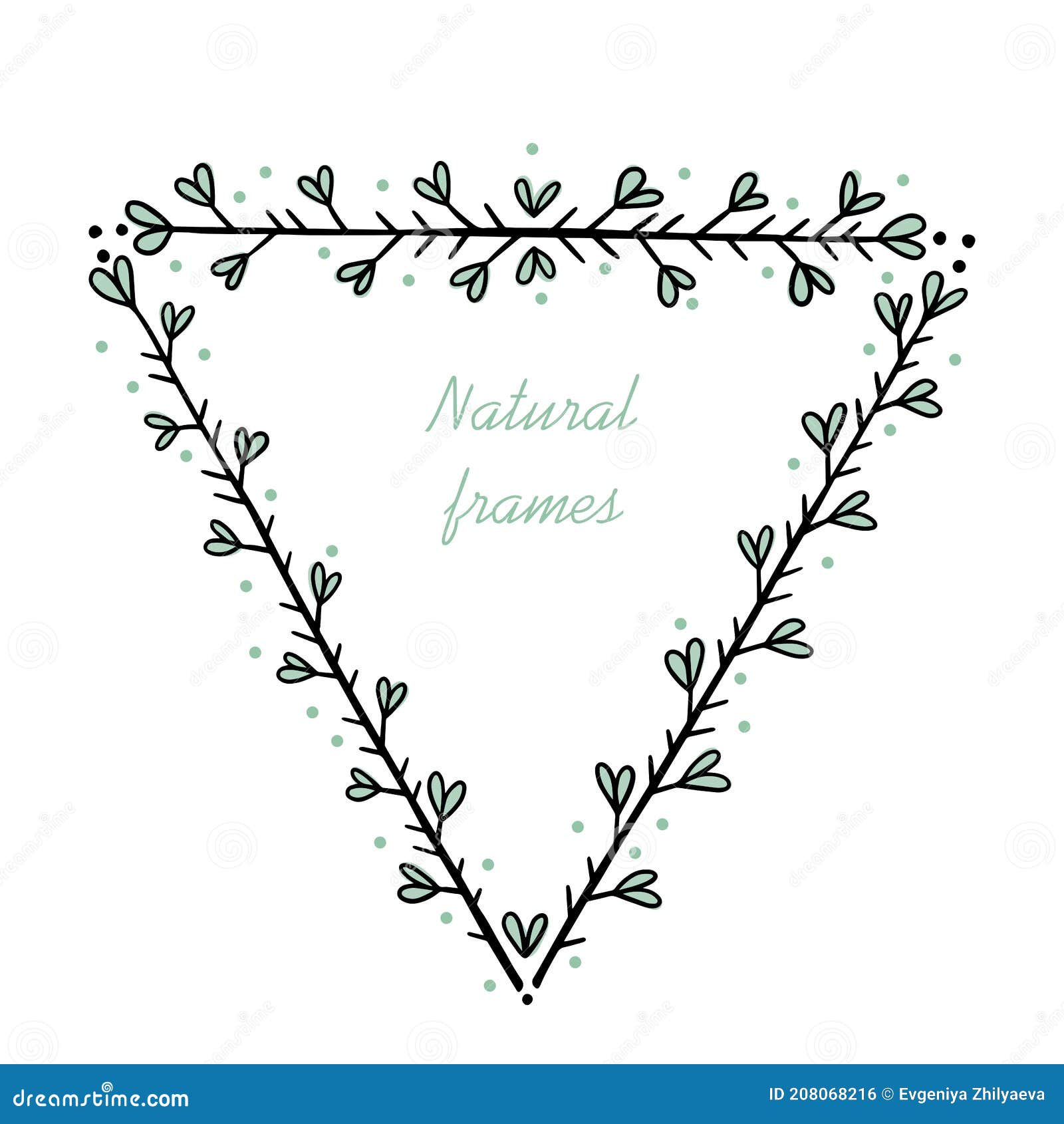 Triangular Frame for Text Decoration in Doodle Style. Natural Style ...