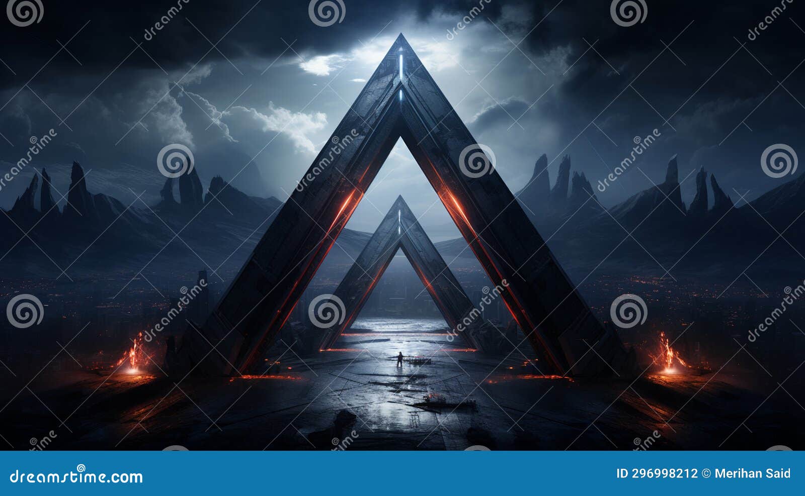 A Triangular Gate Opened on the Qingchen Highway, AI Generative Stock ...