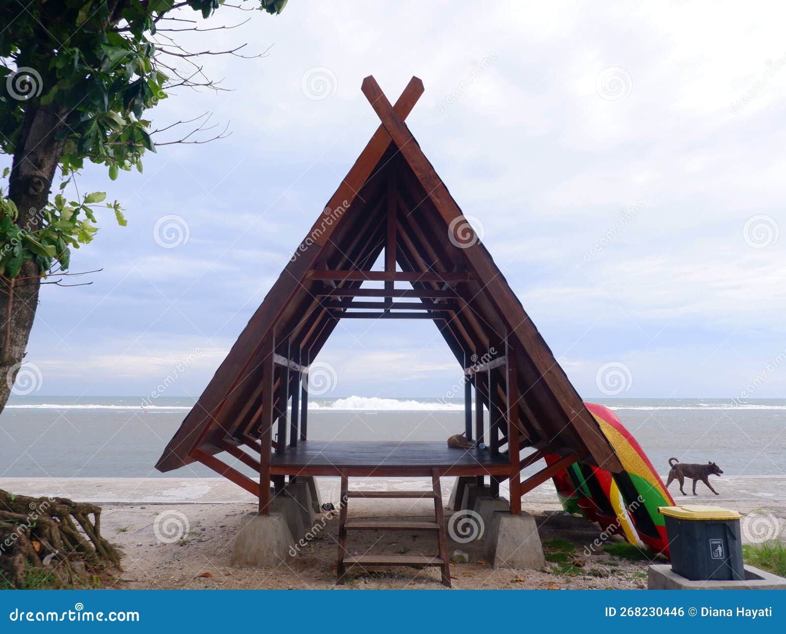 Triangular Gazebos on Beautiful Beaches Stock Photo - Image of beaches ...