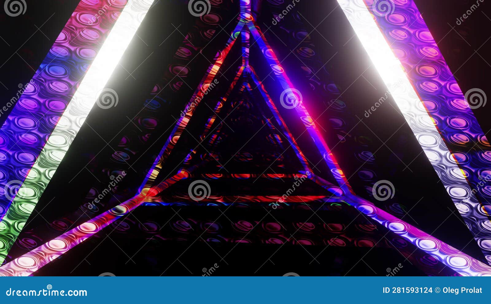 Triangular Geometric Magic Tunnel Rotate Shape Sparkles Colorful and Bright To the Music 3d ...