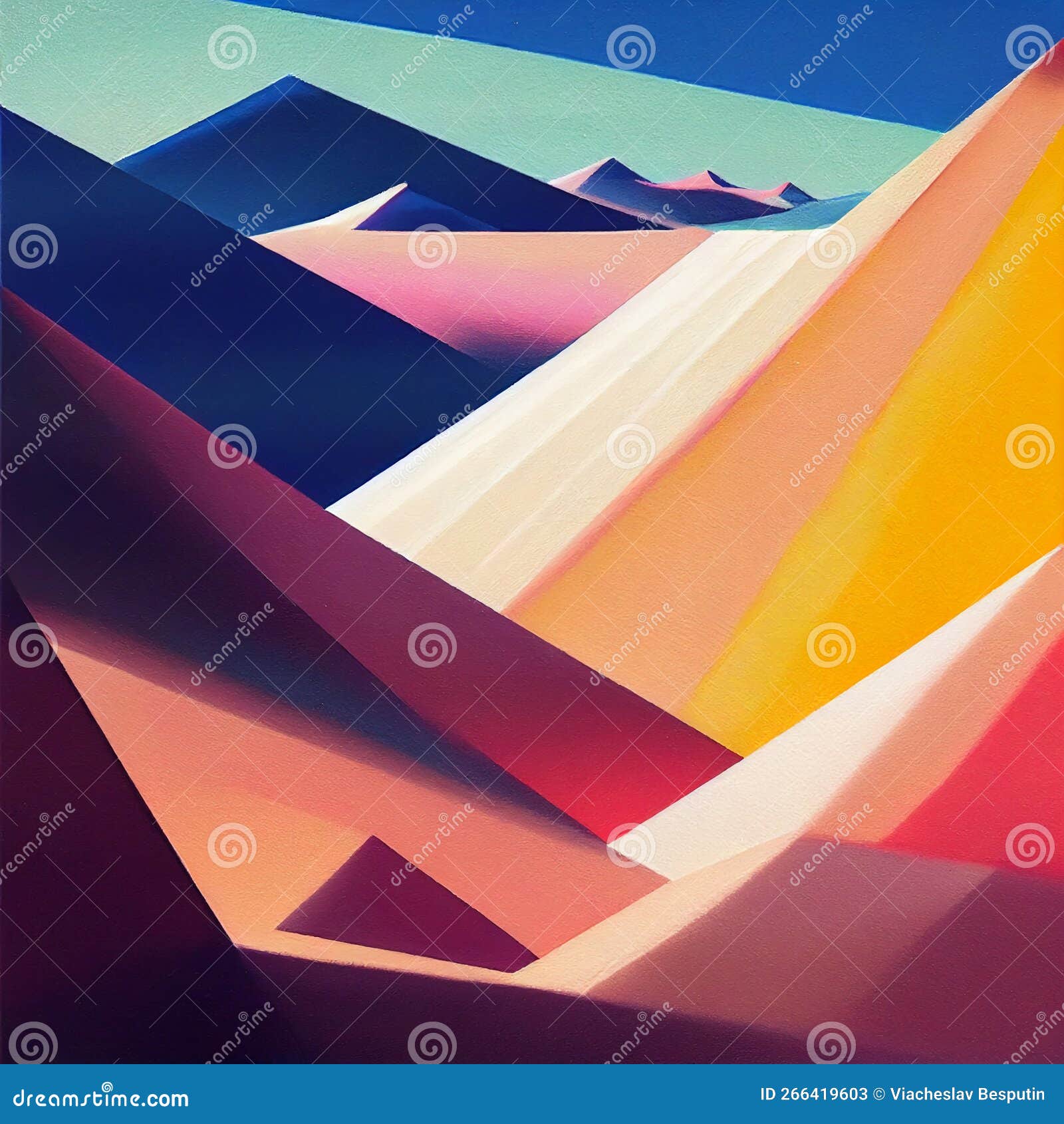 Triangular Geometric Mountains at Sunset. Texture of Mountain Peaks ...