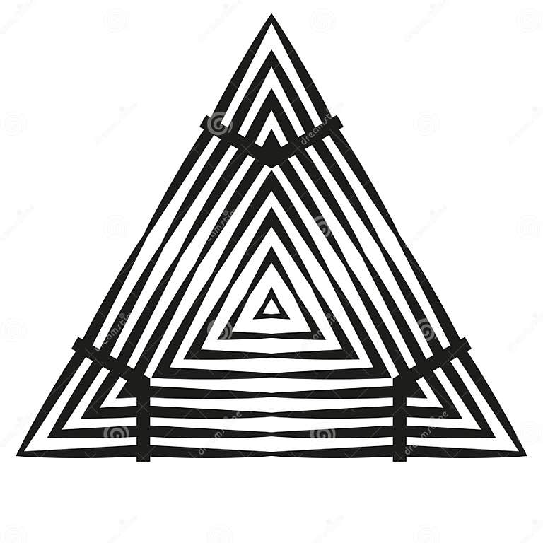 Triangular Geometric Pattern. Concentric Black Lines. Abstract Art ...