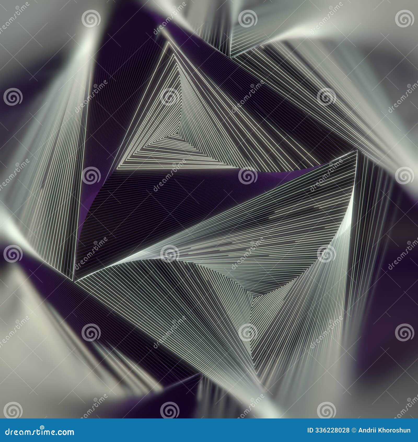 Triangular Geometric Pattern of Light Stripes on Dark Purple Background ...