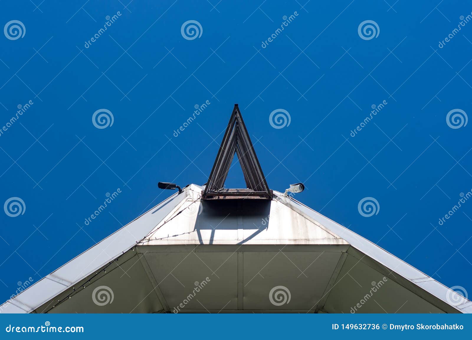 Triangular Geometry of the Building and Video Camera Stock Photo ...