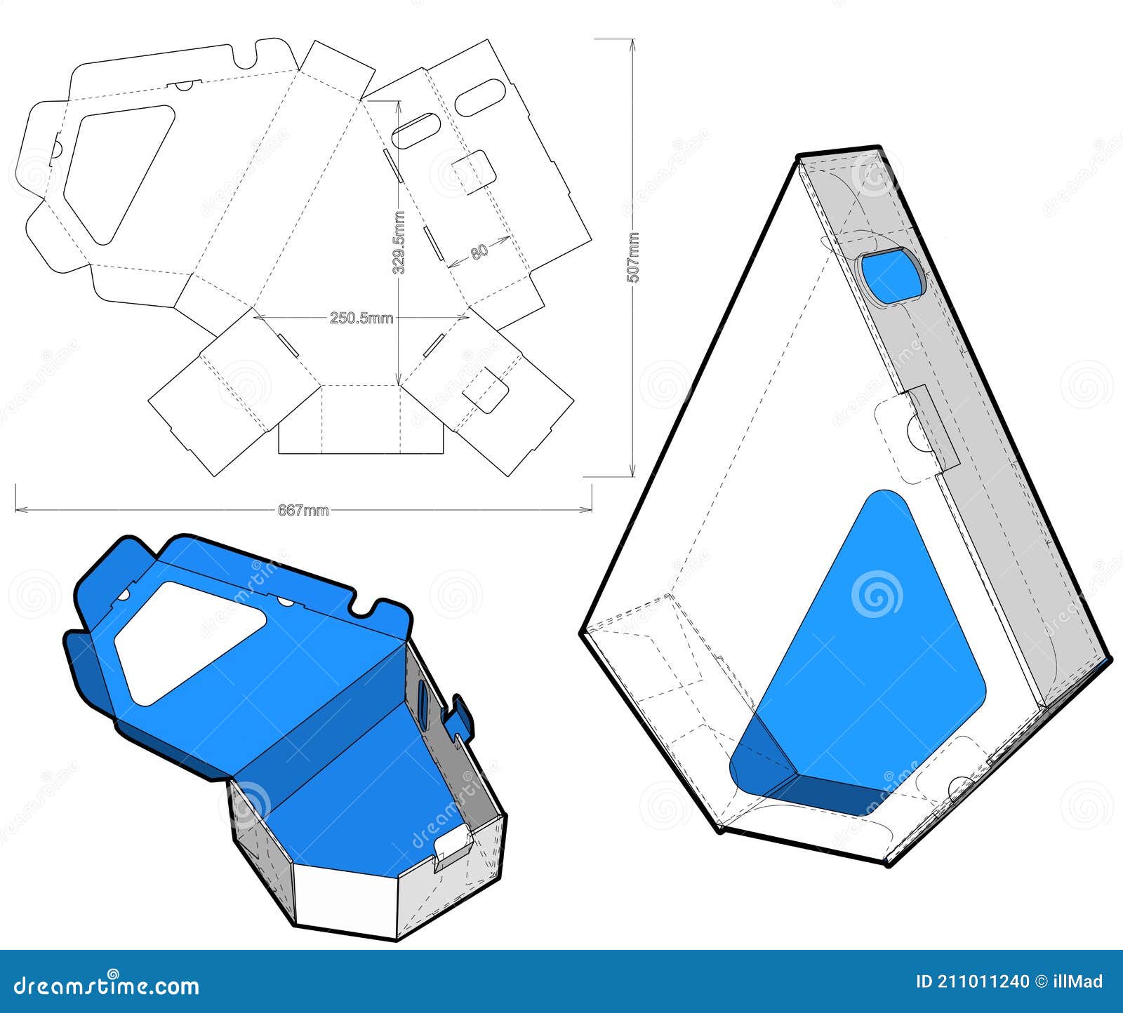 Triangular Gift Box Design Template Cartoon Vector | CartoonDealer.com ...