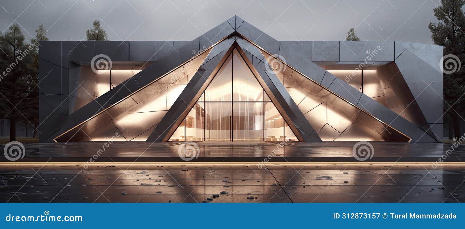 Triangular Glass Door Building Stock Image - Image of city ...