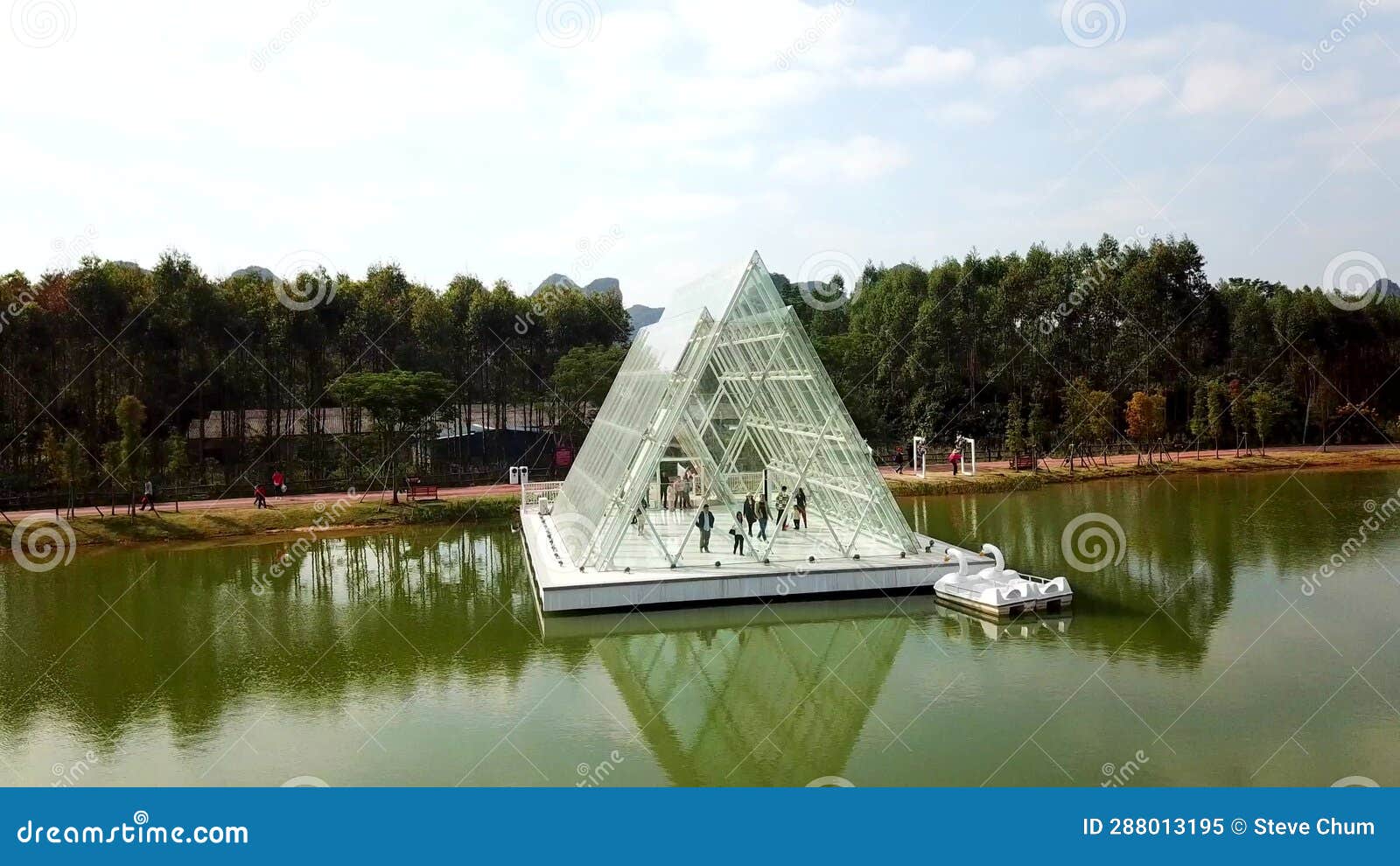 A Triangular Glass House on the Water Stock Video - Video of landscape ...