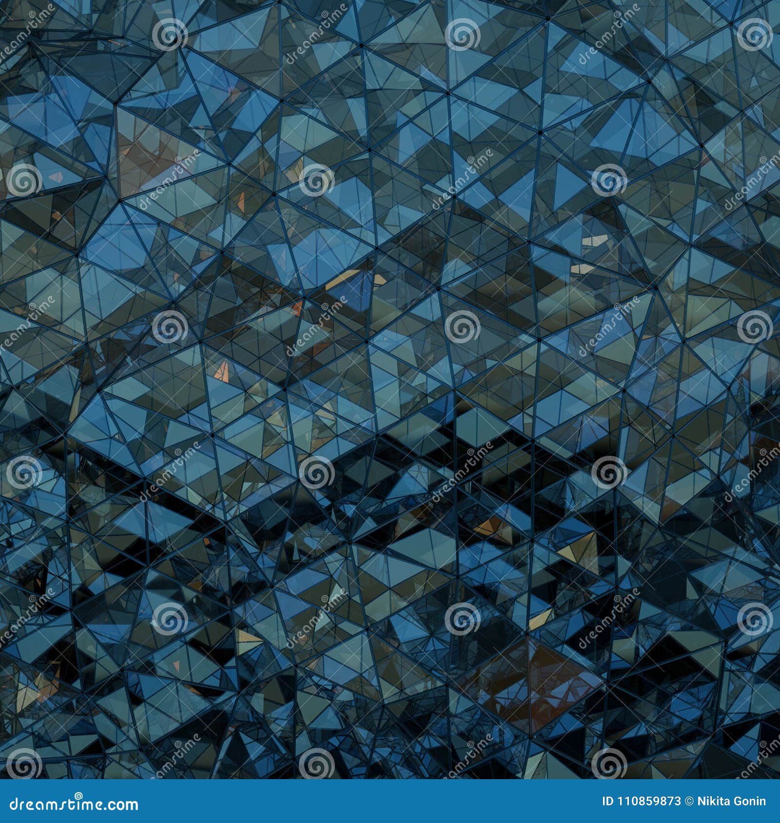 Triangular Glass Polygonal Shape 3D Rendering Stock Illustration ...