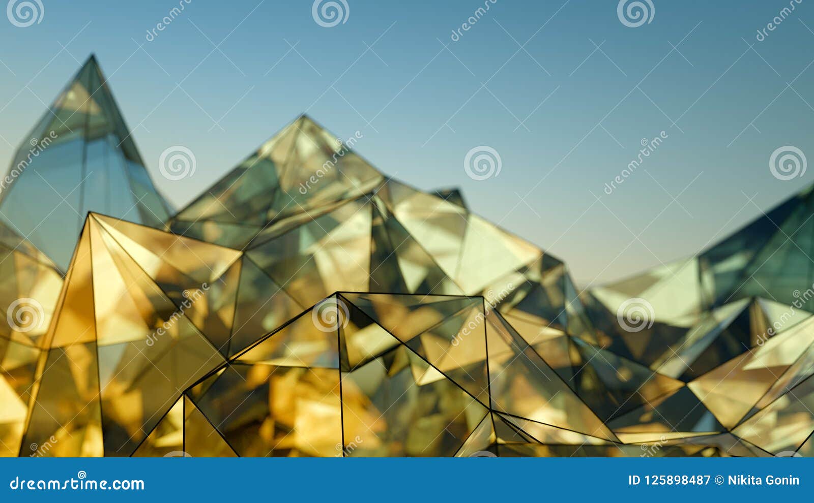 Triangular Glass Polygonal Shape 3D Rendering Stock Illustration ...