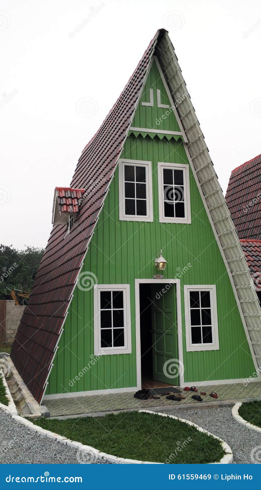 Triangular Green House stock image. Image of porch, estate - 61559469