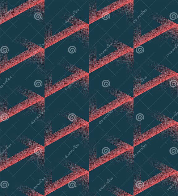 Triangular Grid Structure Seamless Pattern Trendy Vector Red Abstract Background Stock ...