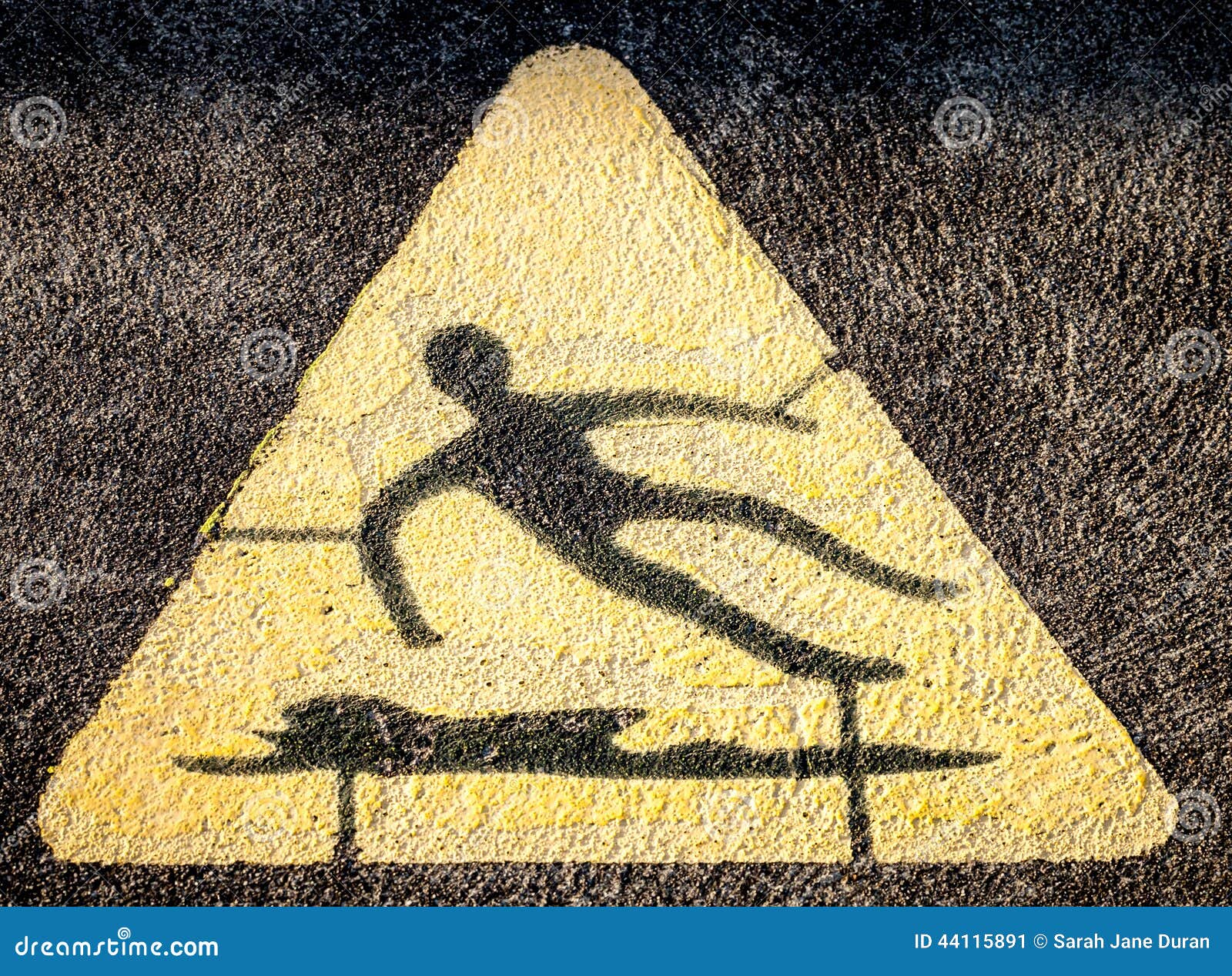 Triangular Hazard Symbol of Man Slipping on Water and Falling Stock ...