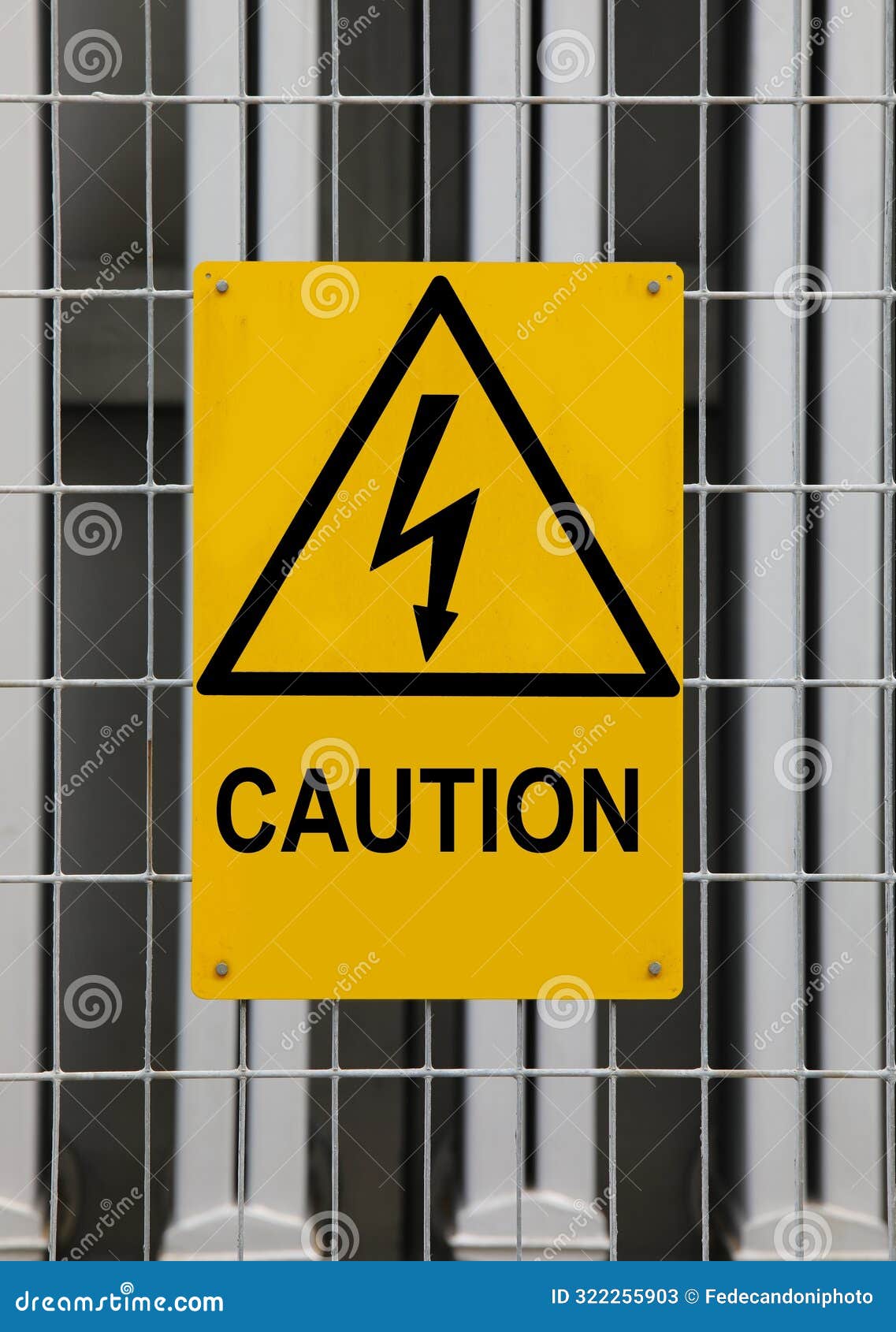 Triangular Hazard Warning Sign with Lightning Bolt on Recycling Power ...