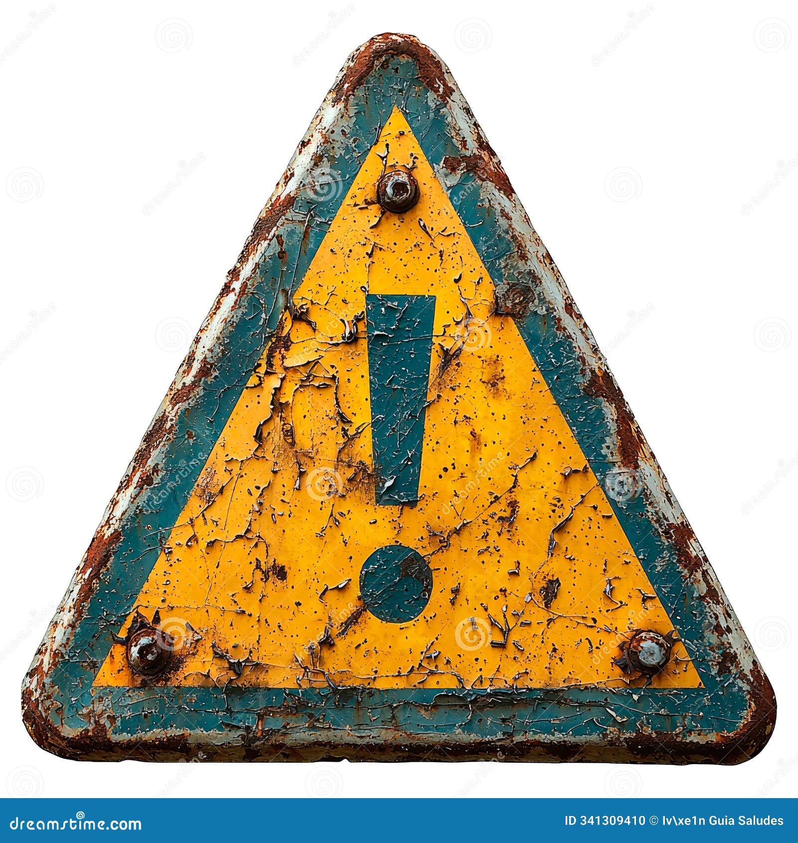 Triangular Hazard Warning Symbol Rustic Texture with Exclamation Mark ...