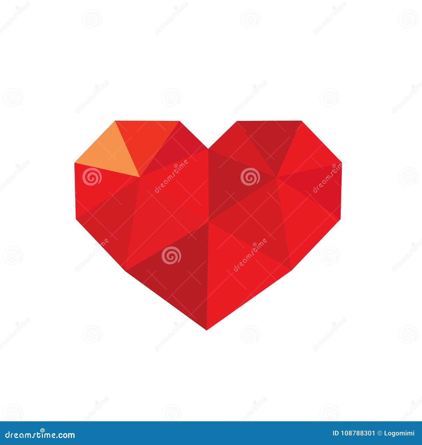 Triangular Heart Love Symbol Vector Stock Vector - Illustration of ...
