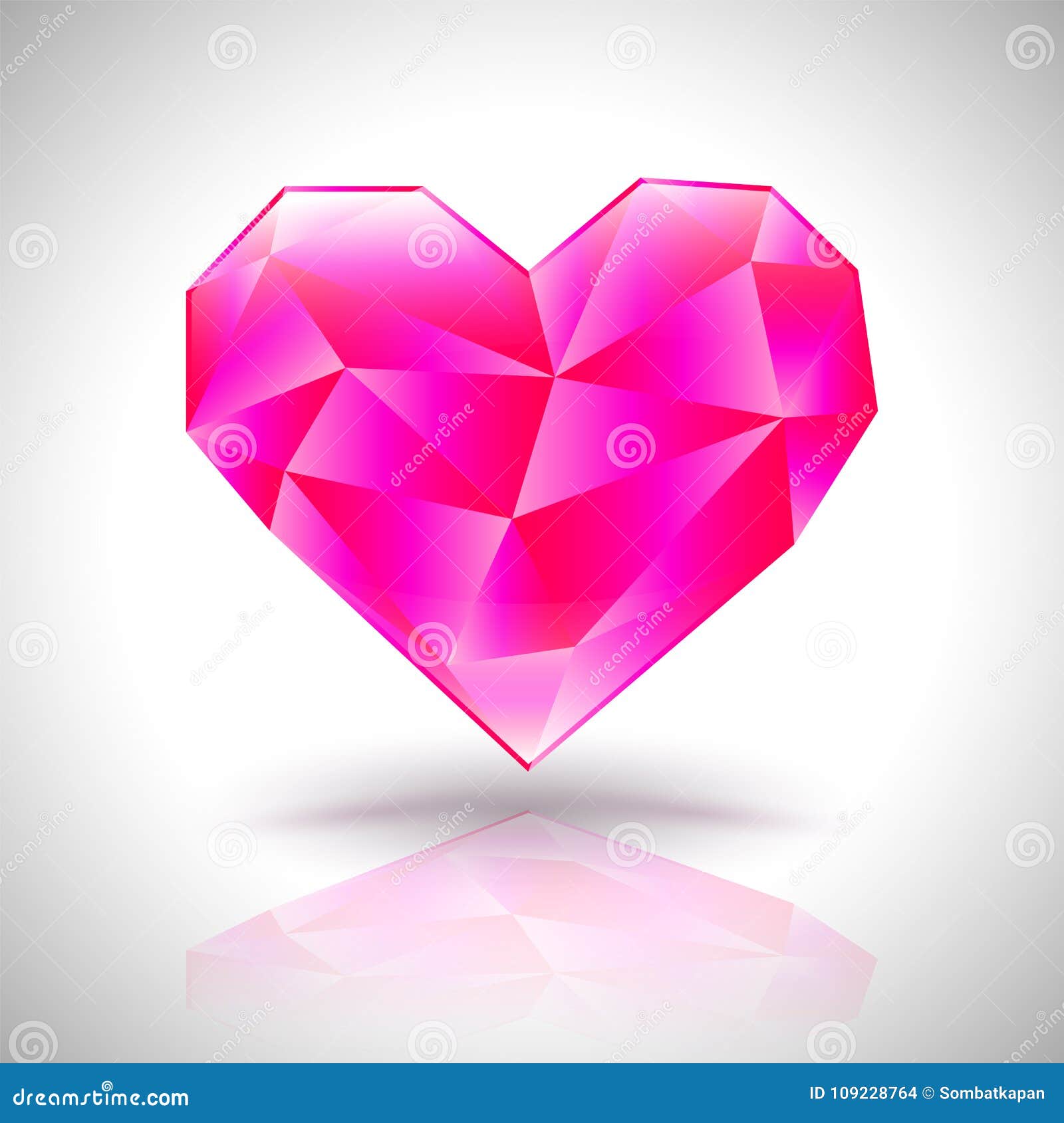 Triangular Heart Love Symbol Vector. Stock Vector - Illustration of ...