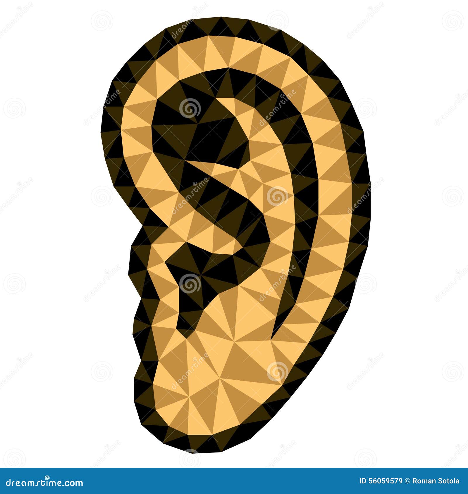 Triangular Human Ear Symbols Stock Vector - Illustration of body ...