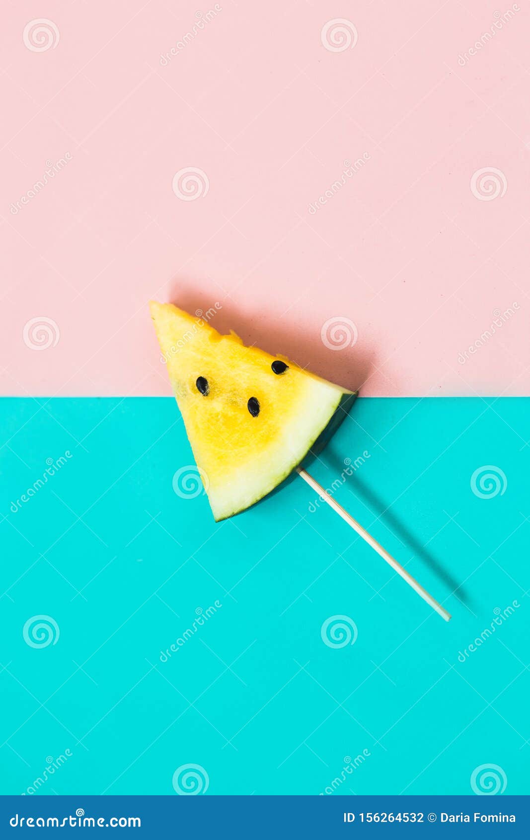 Triangular Ice Cream Slices on a Stick of Ripe Yellow Watermelon Stock ...