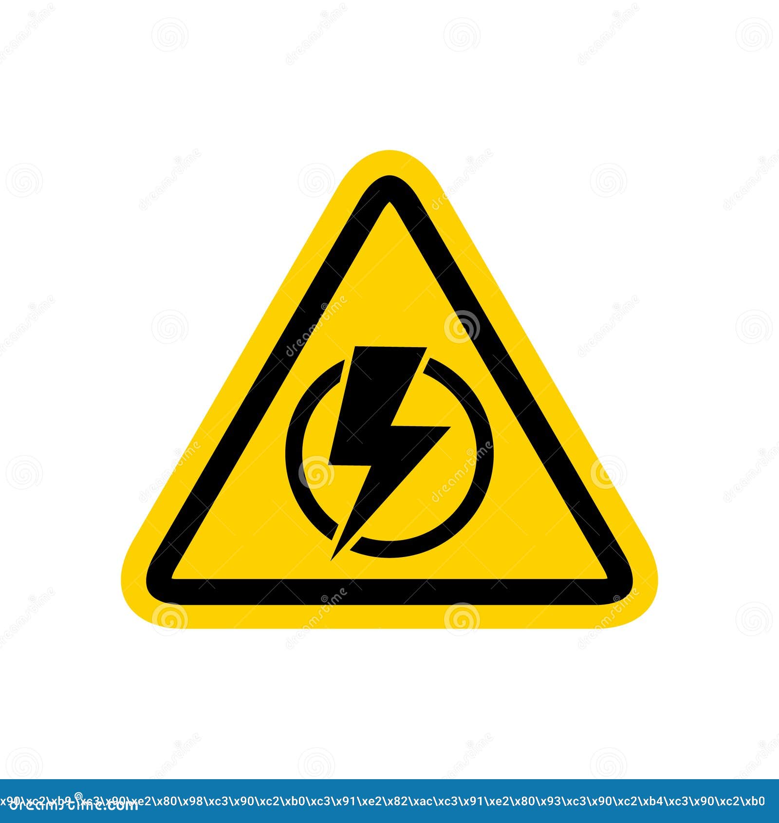 Triangular Icon of Electricity Isolated on the White Background Stock ...